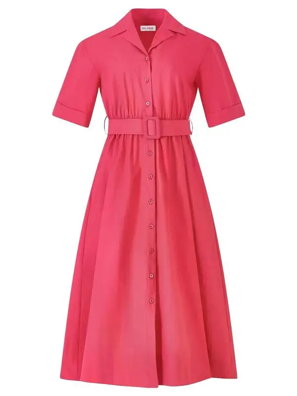 Rosie Assoulin Cotton Midi Shirt Dress - Pink