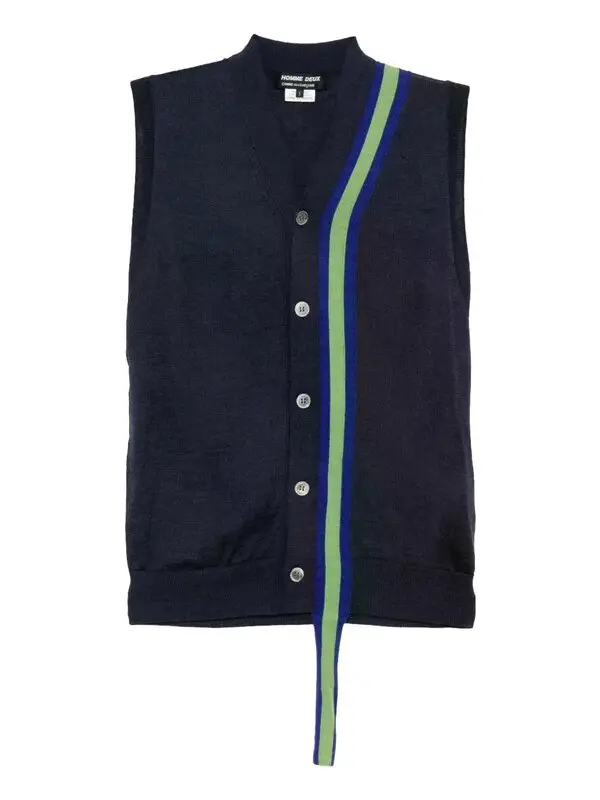 Comme Des Garçons Sleeveless Cardigan - Blue