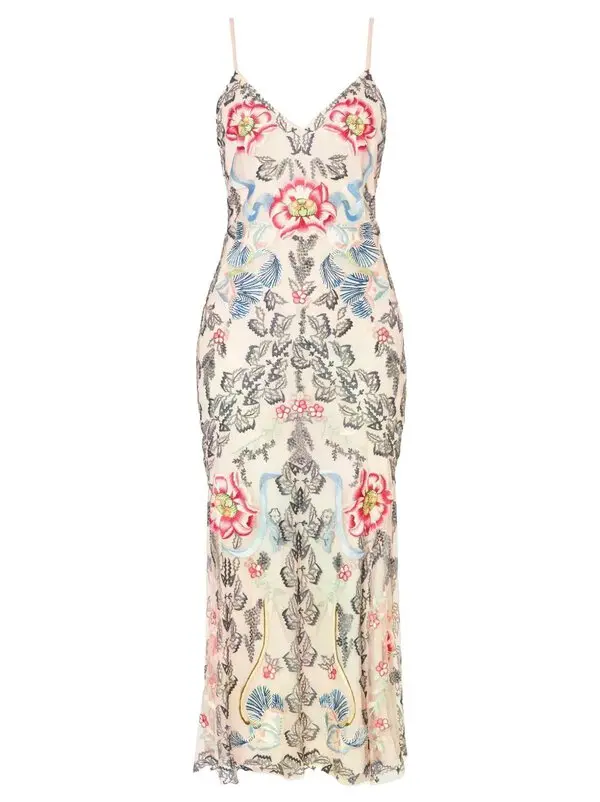 TEMPERLEY LONDON Bilbao Strappy Midi Dress - Pink