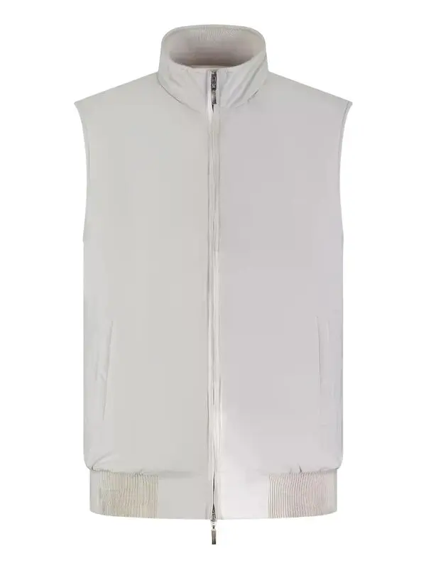 DORIANI CASHMERE Zip-up Gilet - Neutrals