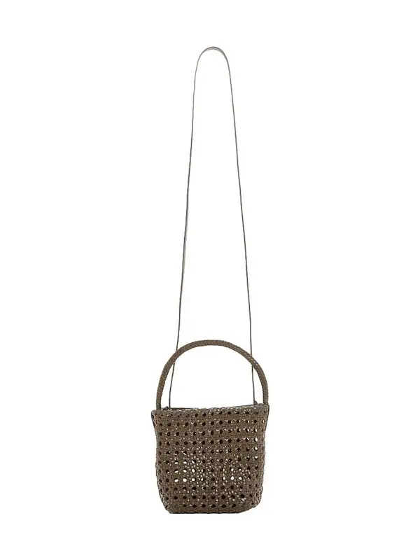 Madewell Handwoven Caned Leather Mini Bag - Pressed Sand