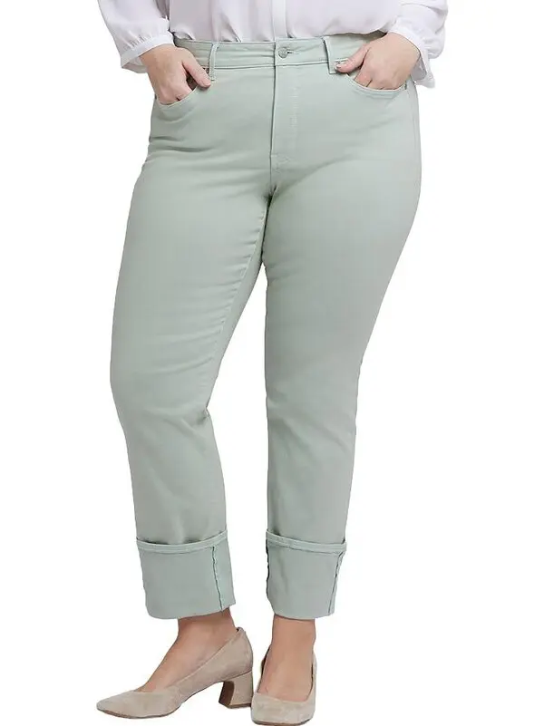 NYDJ Marilyn Cuffed Straight Jeans - Tomatillo