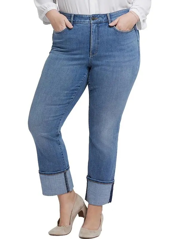 NYDJ Marilyn Wide Cuff Straight Jeans - Barcelona
