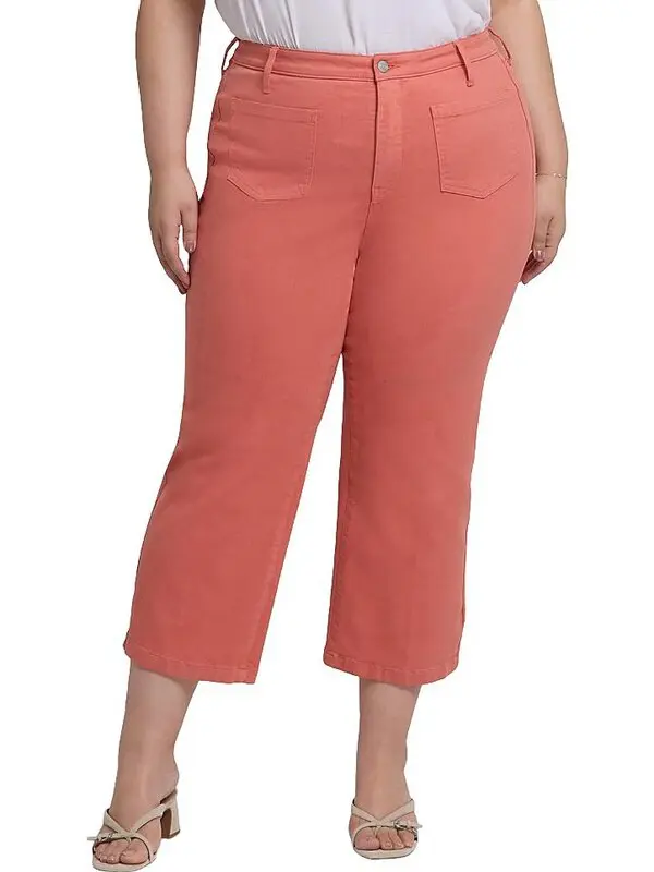 NYDJ Coco Relaxed Wide Leg Crop Jeans - Coral Haze