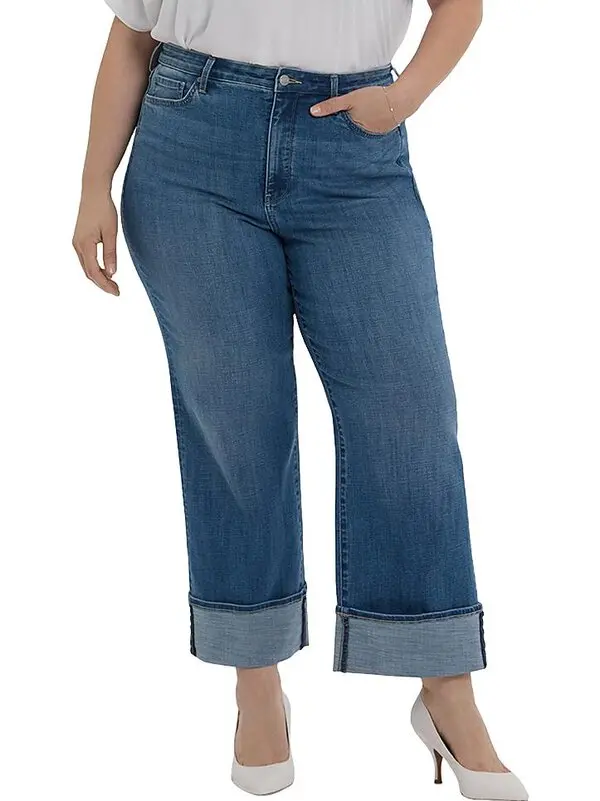 NYDJ Teresa High Rise Wide Leg Jeans - Stillwater