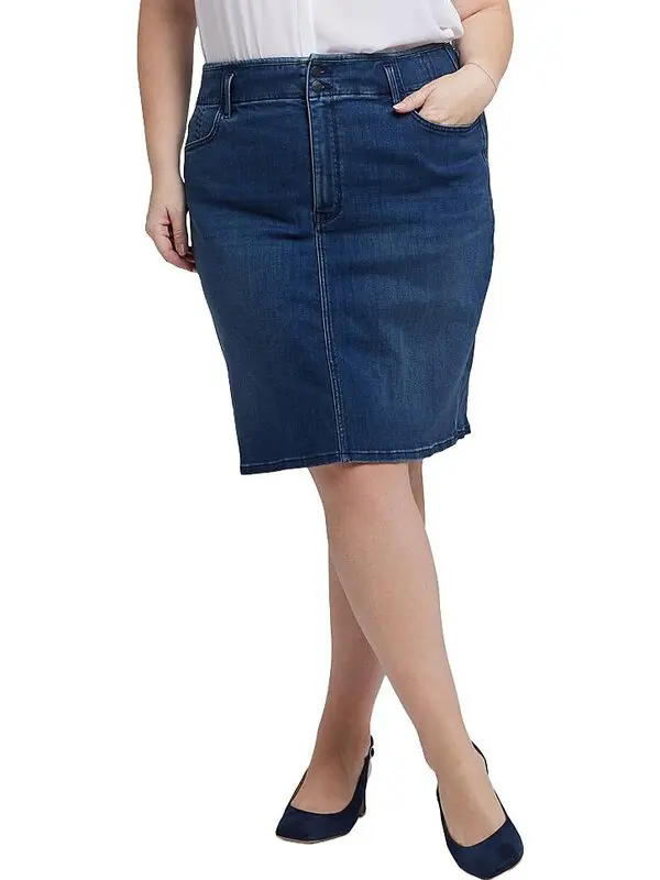 NYDJ High Waist Jean Skirt - Ibiza Blue