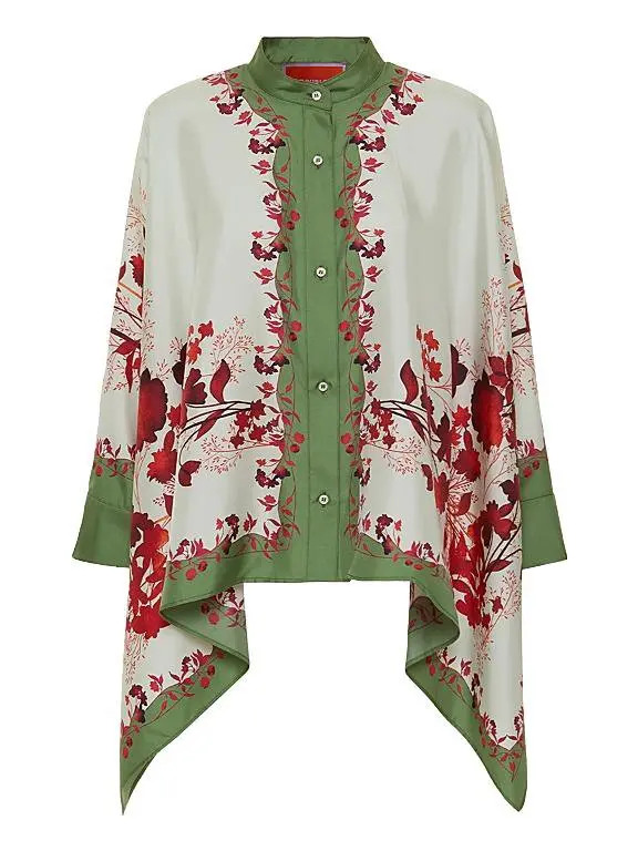 La DoubleJ Foulard Silk Twill Shirt - Woodland Placee