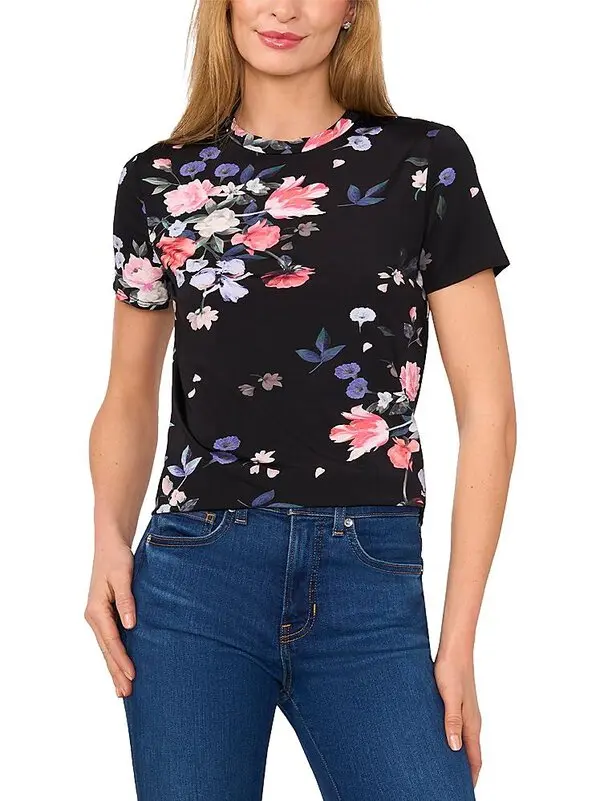 Ted Baker London Allover Floral Tee - Rich Black