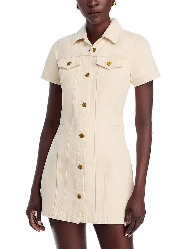 Michael Kors Denim Mini Shirt Dress - Natural Wash