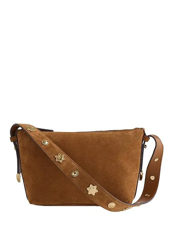 Madewell Sun Medallion Suede Shoulder Bag - Aged Cognac