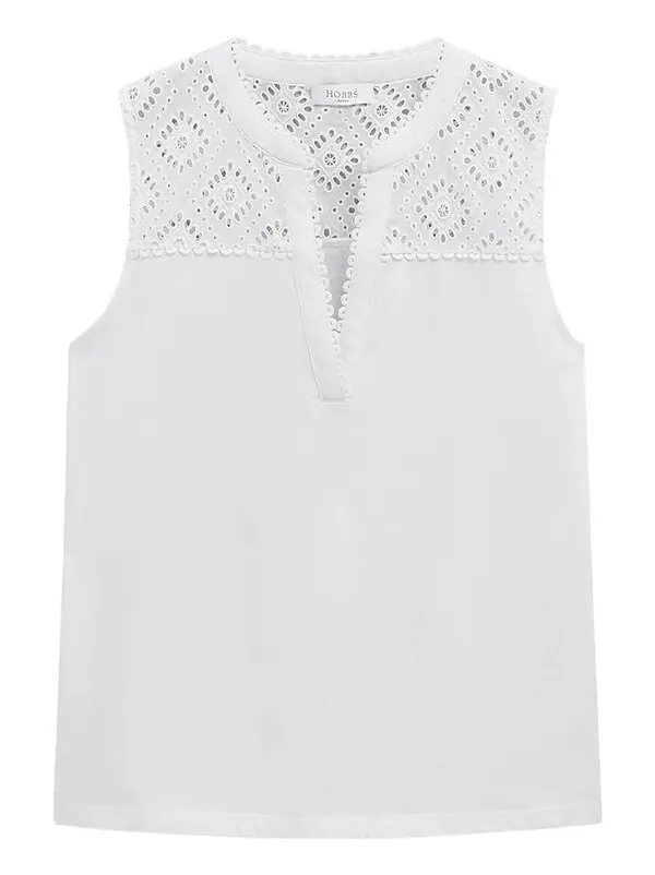 HOBBS LONDON Susanna Broderie Top - Hobbs White