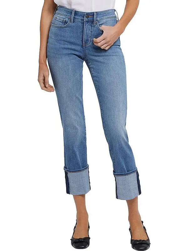 NYDJ Marilyn High-rise Cuffed Straight Jeans - Barcelona