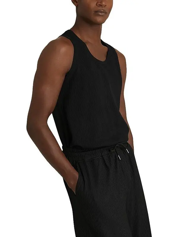 REISS Textured Tank Top - Black