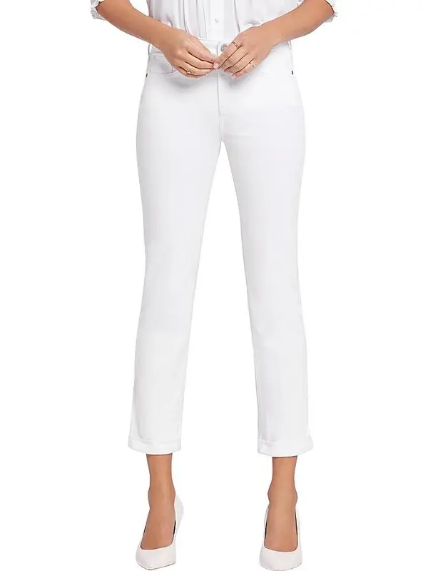 NYDJ Sheri High Rise Ankle Slim Leg Jeans - Optic White