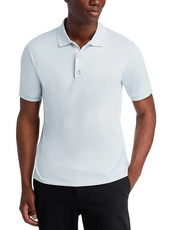 Rag & Bone Tech Pique Short Sleeve Polo Shirt - Arctic