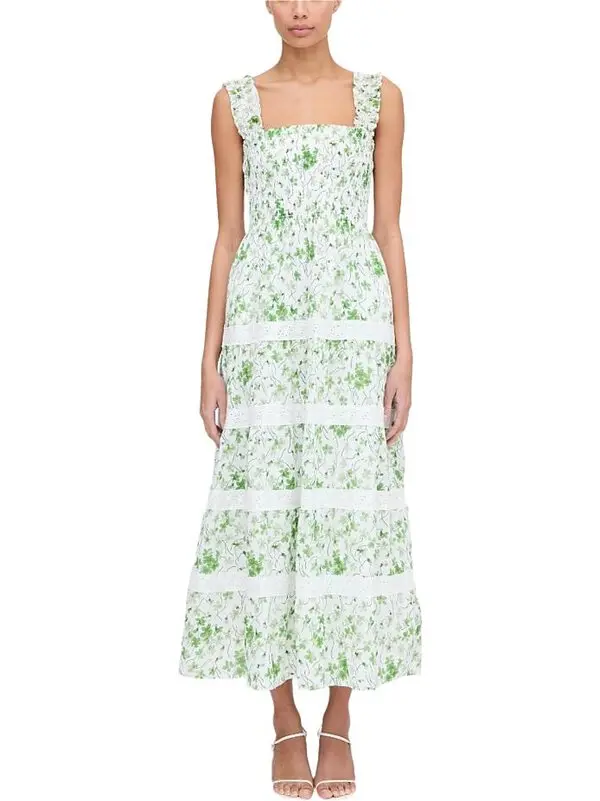 Hill House Home Kimmy Maxi Nap Dress - Green Sweet Peas
