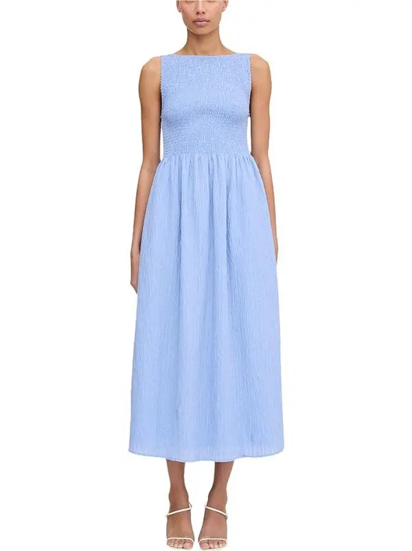 Hill House Home The Cosima Nap Dress - Bluebird Tonal Seersucker