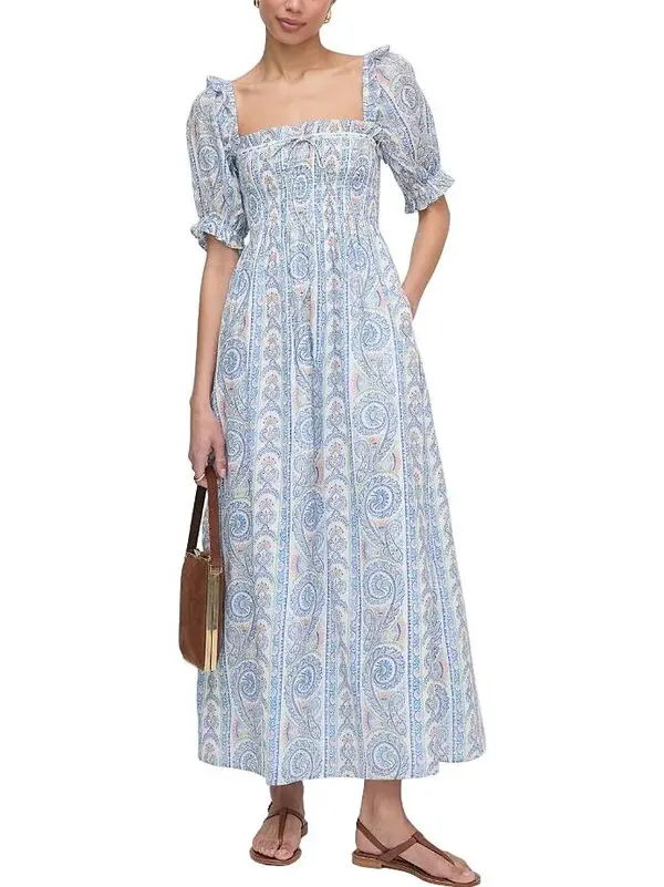 Hill House Home The Scarlett Midi Nap Dress - Blue Corsica Paisley