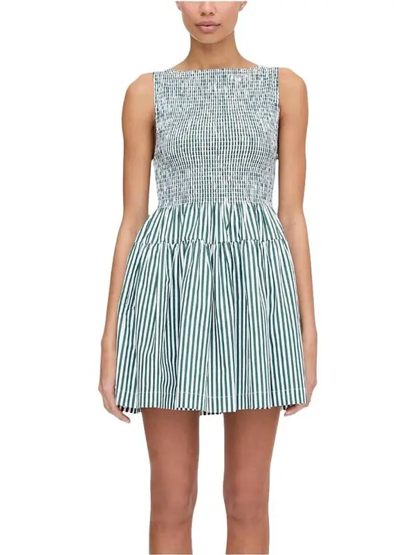 Hill House Home Cosima Mini Nap Dress - Green Stripe