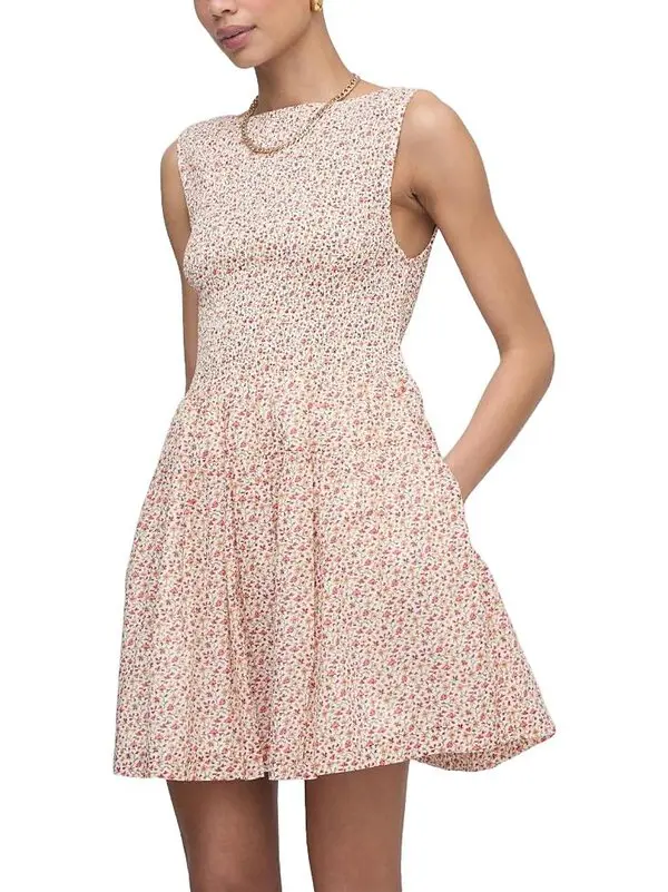 Hill House Home Cosima Mini Nap Dress - Ivory Geo Ditsy