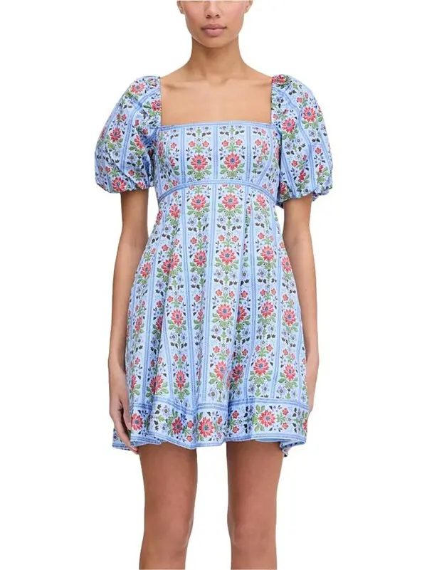 Hill House Home The Matilda Mini Dress - Blue Floral Block Stripe