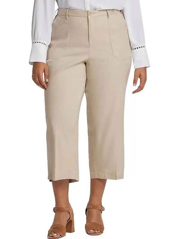 NYDJ Wide Leg Capri Cargo Pants - Feather