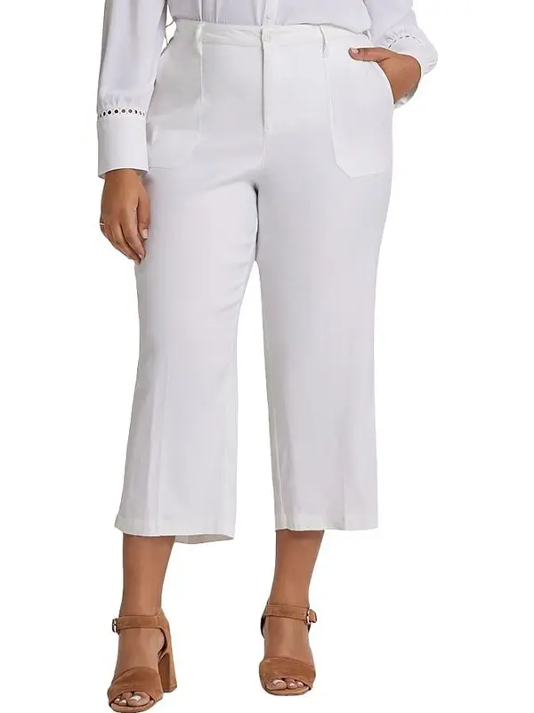 NYDJ Wide Leg Capri Cargo Pants - Optic White