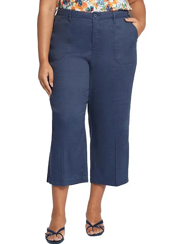 NYDJ Wide-leg Capri Cargo Pants - Oxford Navy