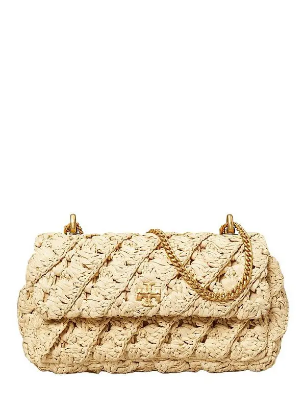 Tory Burch Kira Crochet Mini Flap Bag - Natural