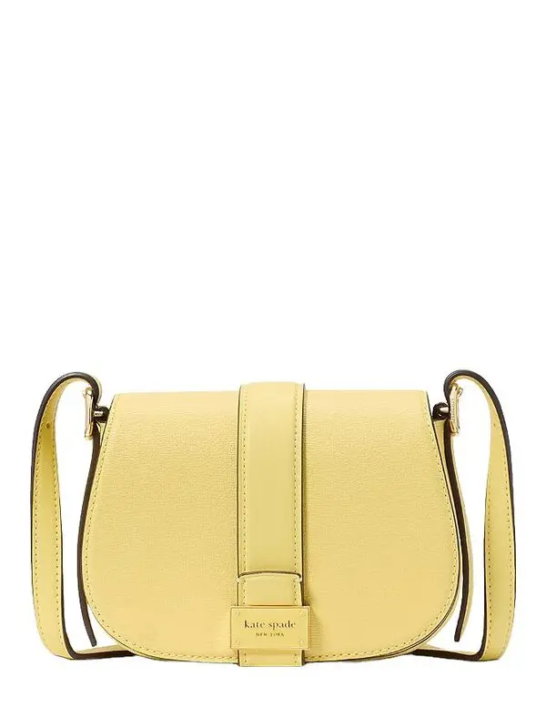 Kate Spade New York Textured Leather Mini Saddle Bag - Yuzu Jam