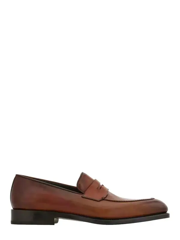 FERRAGAMO Tramezza Penny Loafers - Brown
