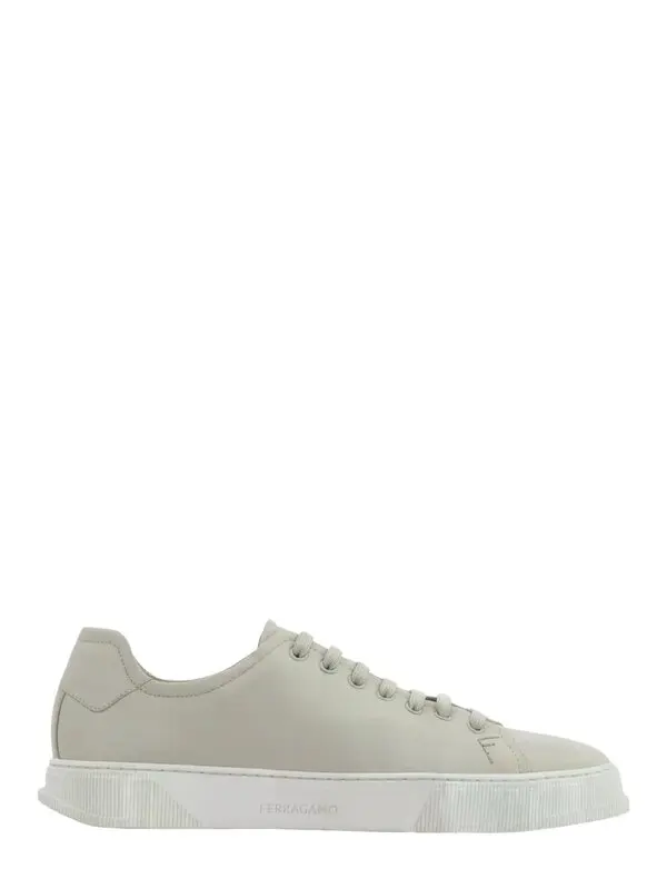 FERRAGAMO Leather Sneakers - Mist Grey