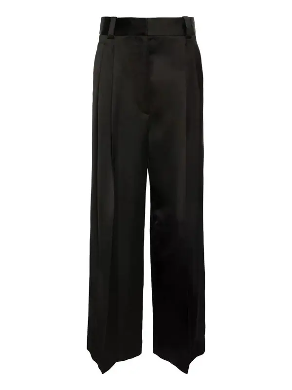 Khaite Simone Satin Trousers - Black