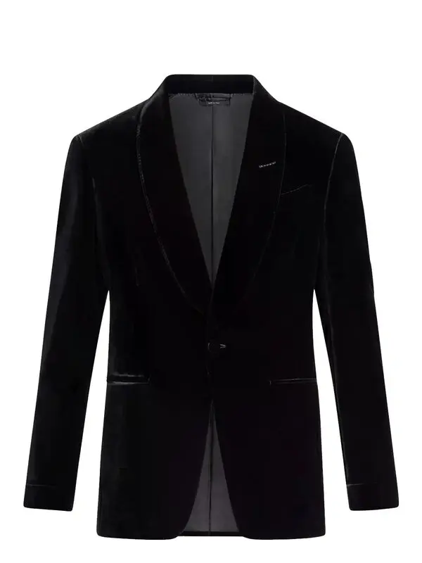 TOM FORD Single-breasted Velvet Blazer - Black