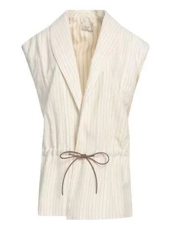 ALYSI Virgin Wool Pinstriped Blazer - White