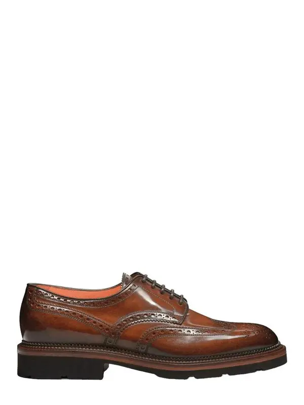 Santoni Brogue Derby Lace-ups - Brown