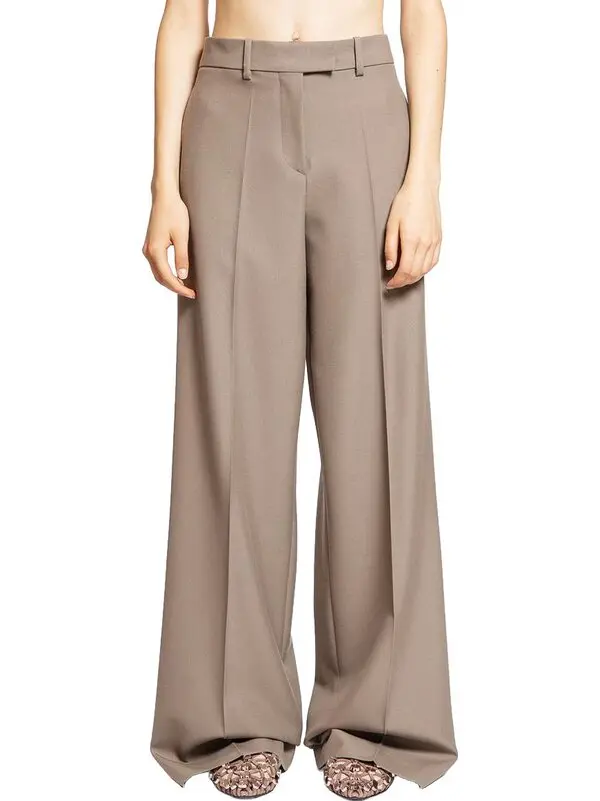 Attico Wide Leg Trousers - Beige
