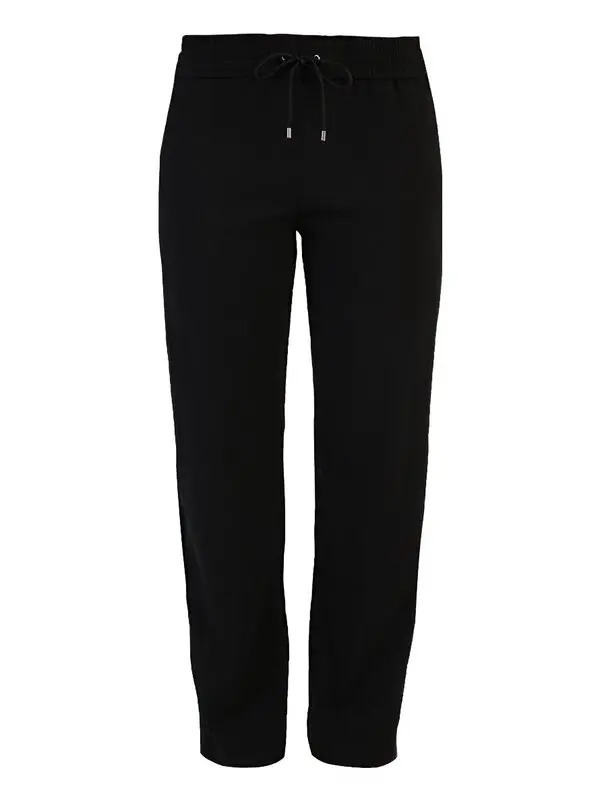 Kenzo Contrasting Bands Crepe Trousers - Black