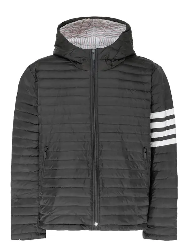 Thom Browne 4-bar Stripe Quilted Jacket - Black