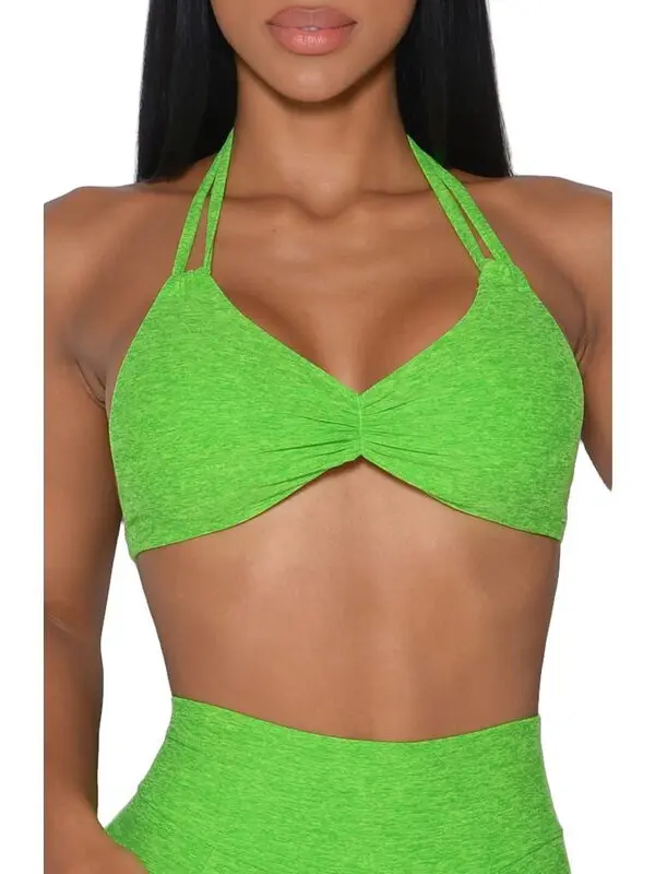 BOMBSHELL SPORTSWEAR Butterfly Sports Bra - Neon Lime Green