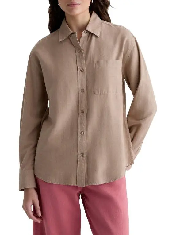 Ag Addison Linen Blend Shirt - Simple Taupe