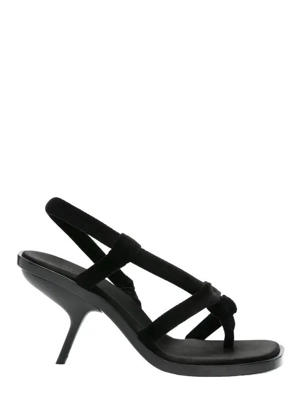 FERRAGAMO 85mm Velvet Sandals - Black