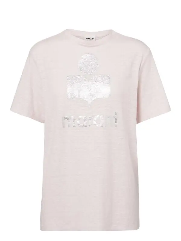 MARANT ETOILE Zewel Logo Linen T-shirt - Pink