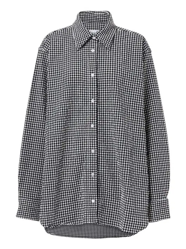 Hunza G Gingham Oversized Shirt - Black
