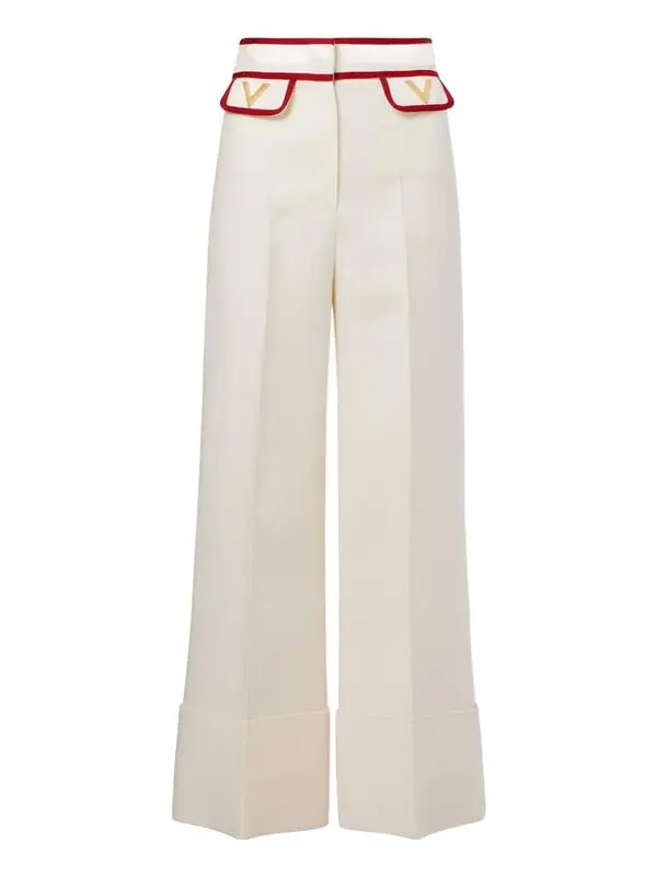 Valentino Garavani Crêpe Couture Wide-leg Pants - White