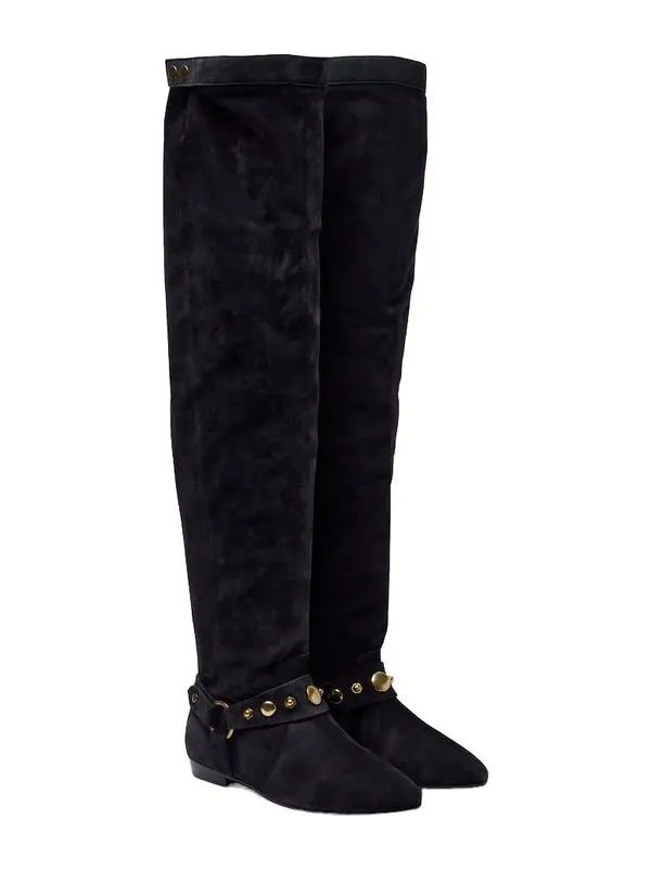 Isabel Marant Selize Suede Over-the-knee Boots - Black
