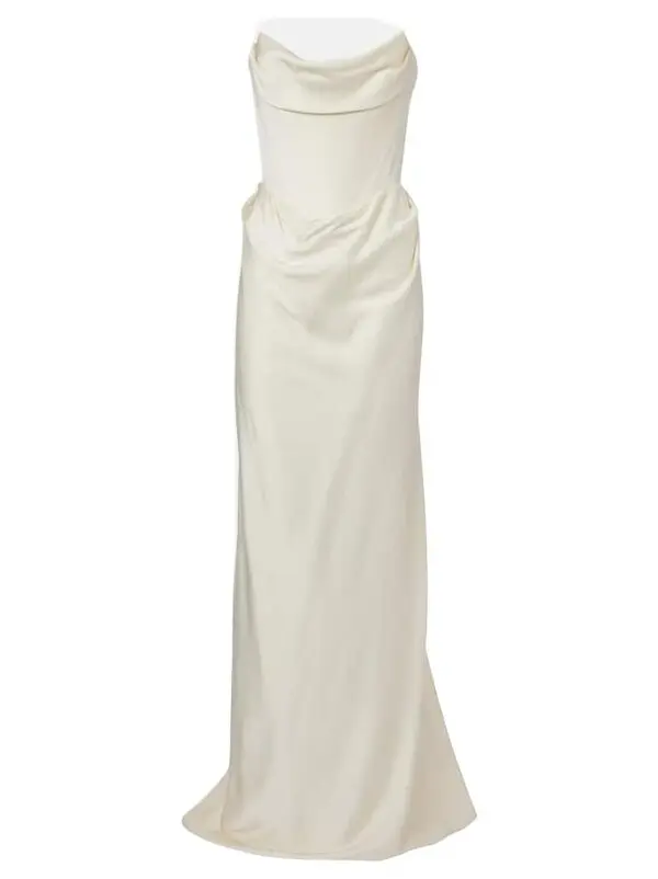 VIVIENNE WESTWOOD Bridal Galaxy Crêpe Satin Corset Gown - White