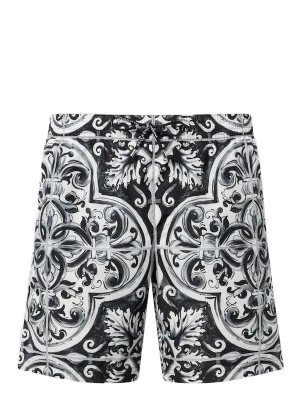 Dolce & Gabbana Majolica Swim Trunks - Black
