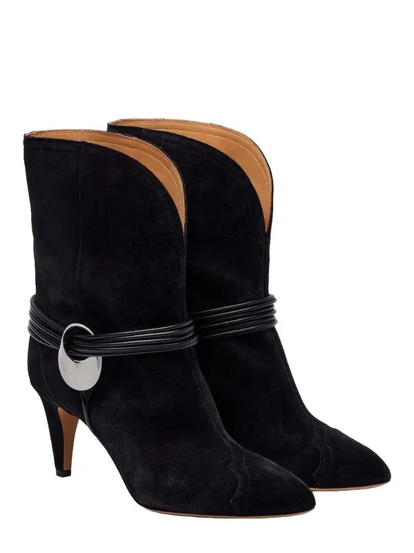 Isabel Marant Dytho Suede Ankle Boots - Black