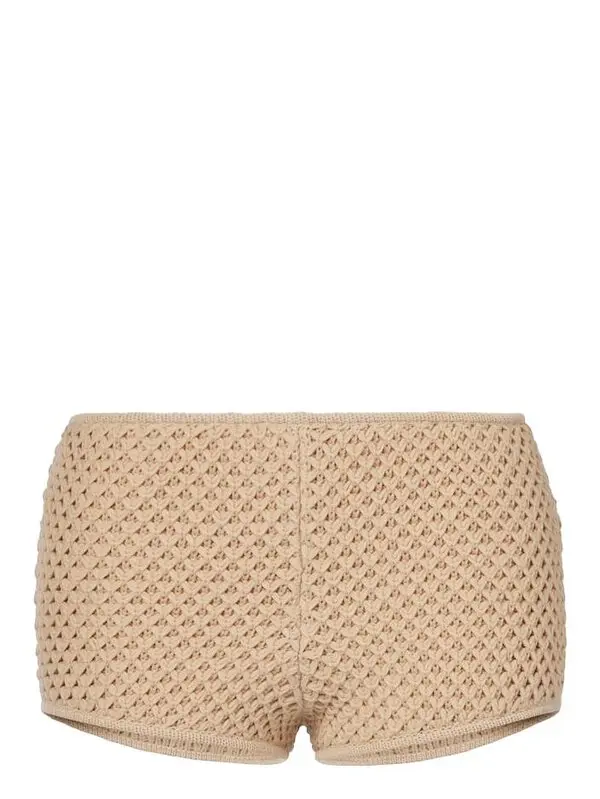 Elie Saab Crochet Cotton-blend Shorts - Beige